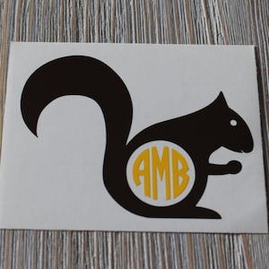 Squirrel Monogram Car Decal Monogram Squirrel Car Decal Monogram Car ...