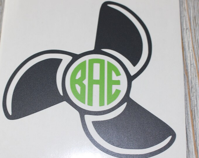 Boat Propeller Monogram Car Decal Monogram Boat Propeller - Etsy
