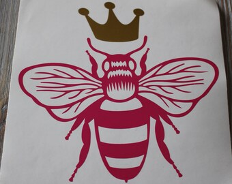 Queen Bee Monogram Car Decal Monogram Queen Bee Car Decal - Etsy