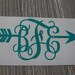 Arrow Monogram Car Decal - Monogram Arrow Car Decal -monogram Car Decal ...