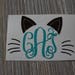 Cat Monogram Decal - Monogram Cat Decal - Monogram Car Decal - Monogram ...