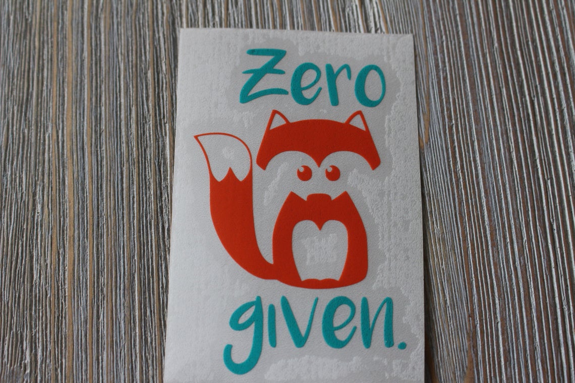 Zero Fox Given Decal Zero Fox Given Car Decal Fox Car - Etsy