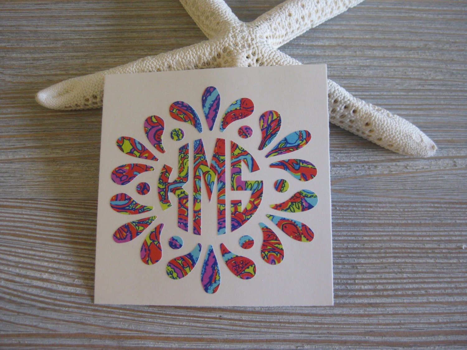 Monogram Car Decal - Pattern Monogram Car Decal - Monogram Decal ...