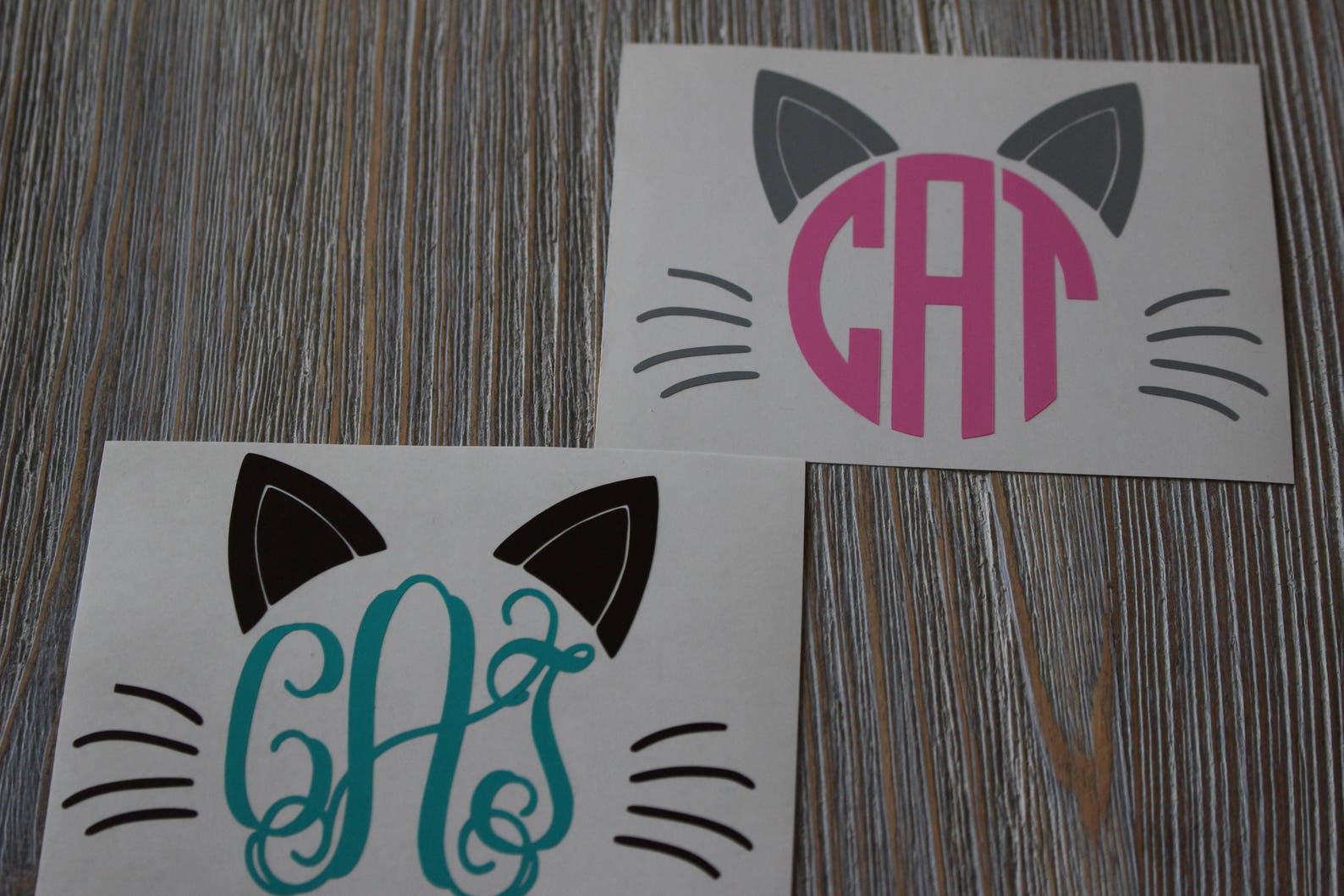 Cat Monogram Decal - Monogram Cat Decal - Monogram Car Decal - Monogram ...