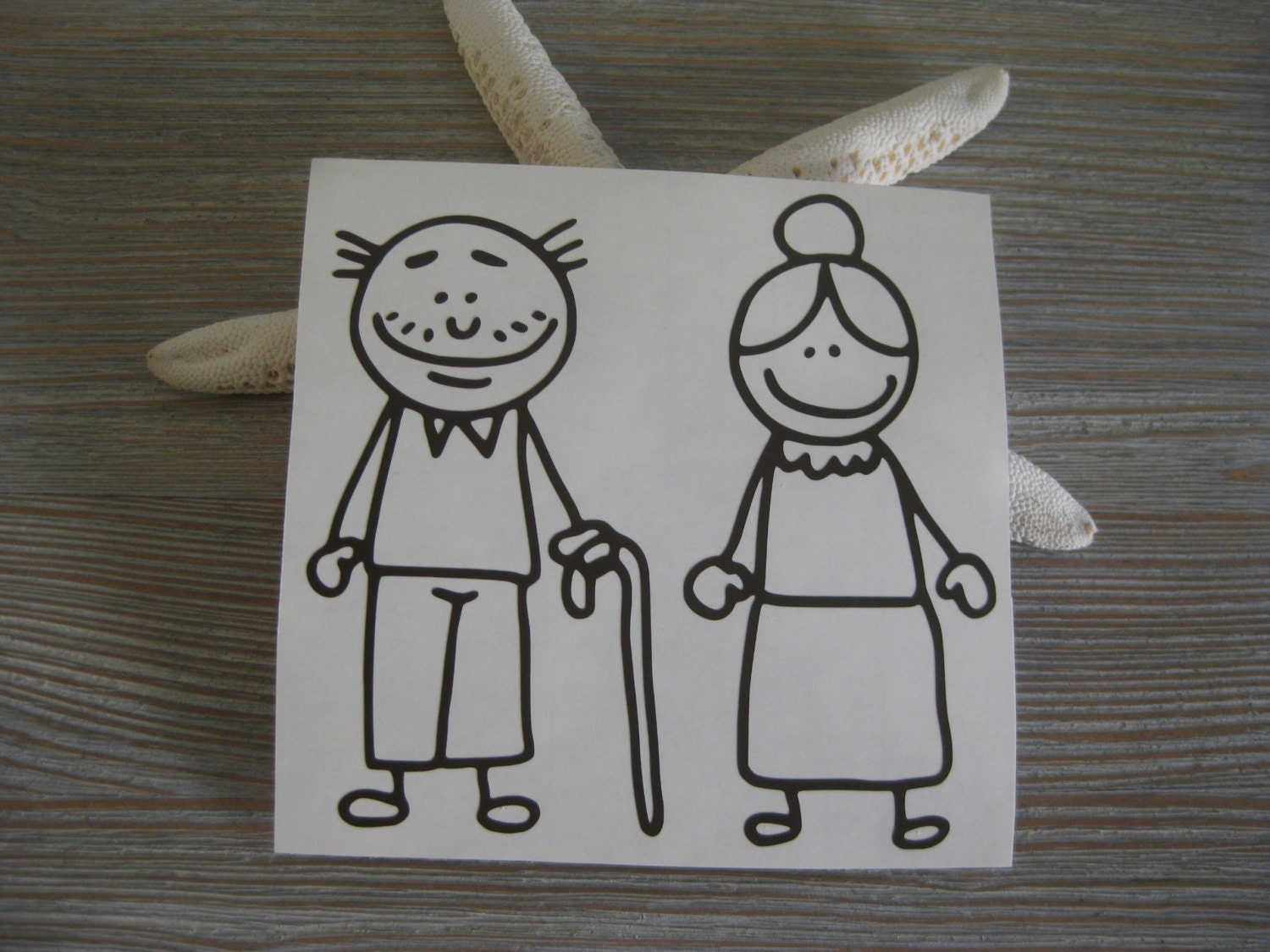 Grandma and Grandpa Car Decal - Grandparents Car Decal - Old People Car ...