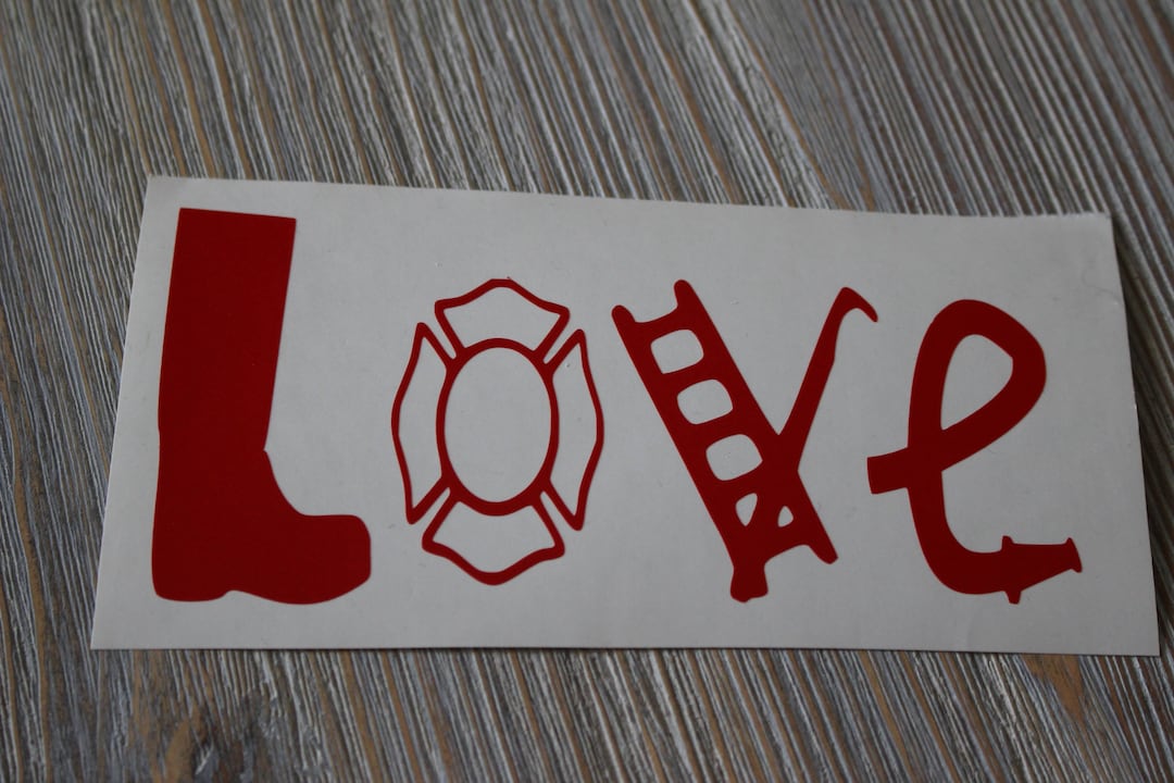 Firefighter Car Decal - Firefighter Love Car Decal - Fireman Car Decal ...