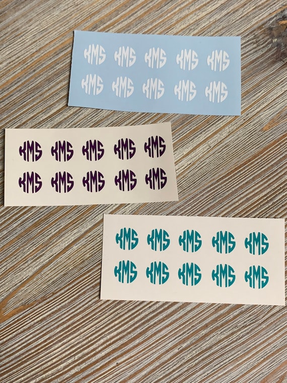 Nail Decals Monogram Nail Decals Vinyl Decals Circle | Etsy