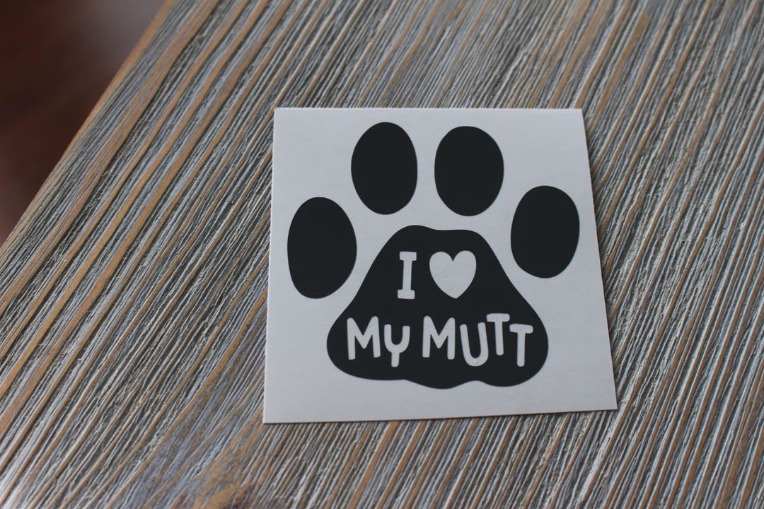 I Love My Mutt Car Decal - Dog Rescue Car Decal - Pet Decal - Love My ...