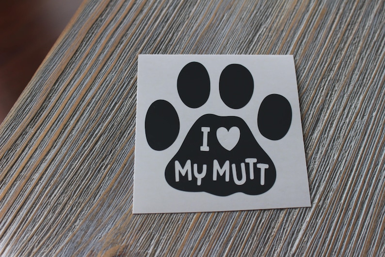 I Love My Mutt Car Decal Dog Rescue Car Decal Pet Decal - Etsy