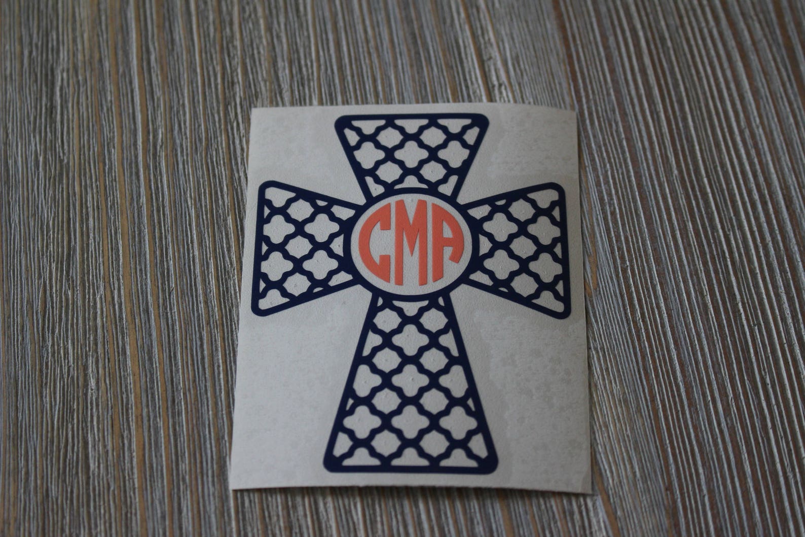 Cross Monogram Car Decal Monogram Cross Car Decal Monogram - Etsy