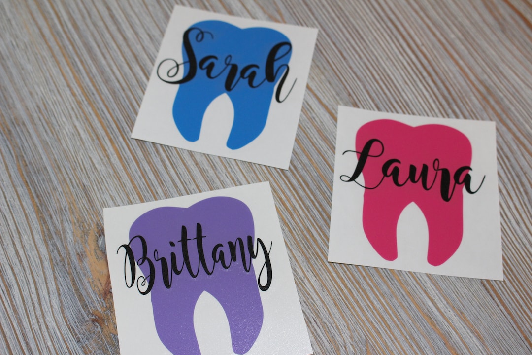 Tooth Monogram Decal - Tooth Decal - Personalized Tooth Decal - Dentist ...