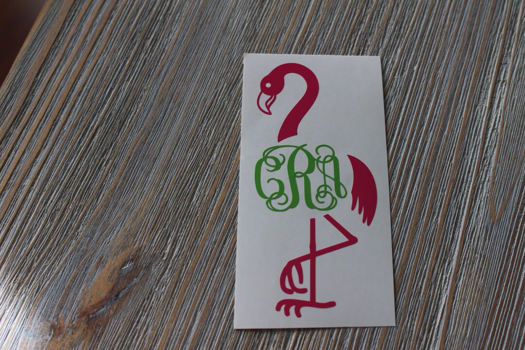 Flamingo Monogram Car Decal - Monogram Flamingo Car Decal - Monogram ...