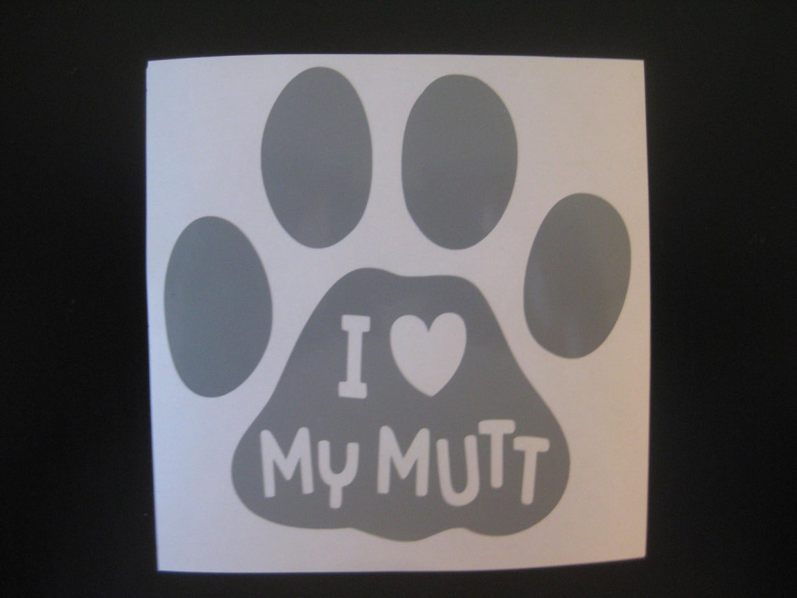 I Love My Mutt Car Decal Dog Rescue Car Decal Pet Decal - Etsy