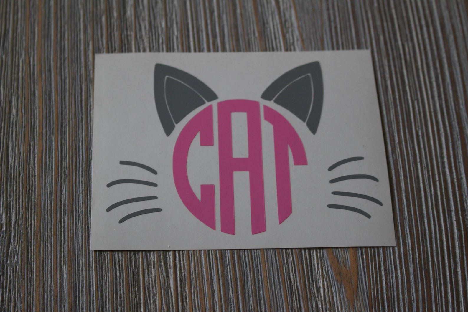 Cat Monogram Decal - Monogram Cat Decal - Monogram Car Decal - Monogram ...