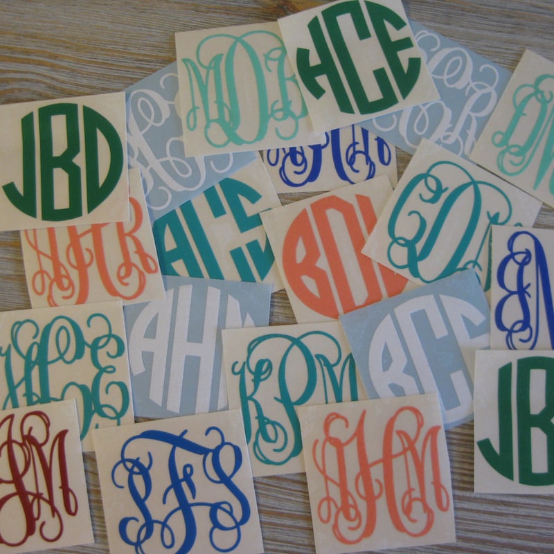 Monogram Car Decal - Etsy
