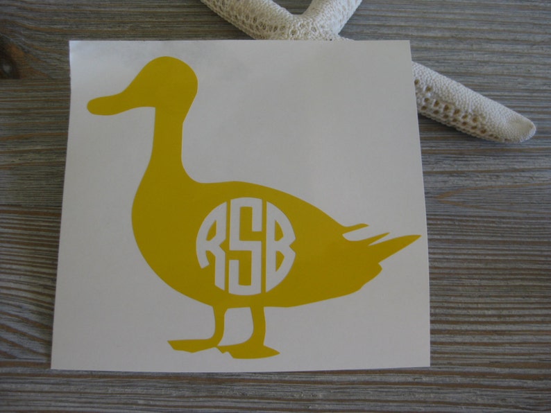Duck Monogram Car Decal Monogram Duck Car Decal Monogram - Etsy