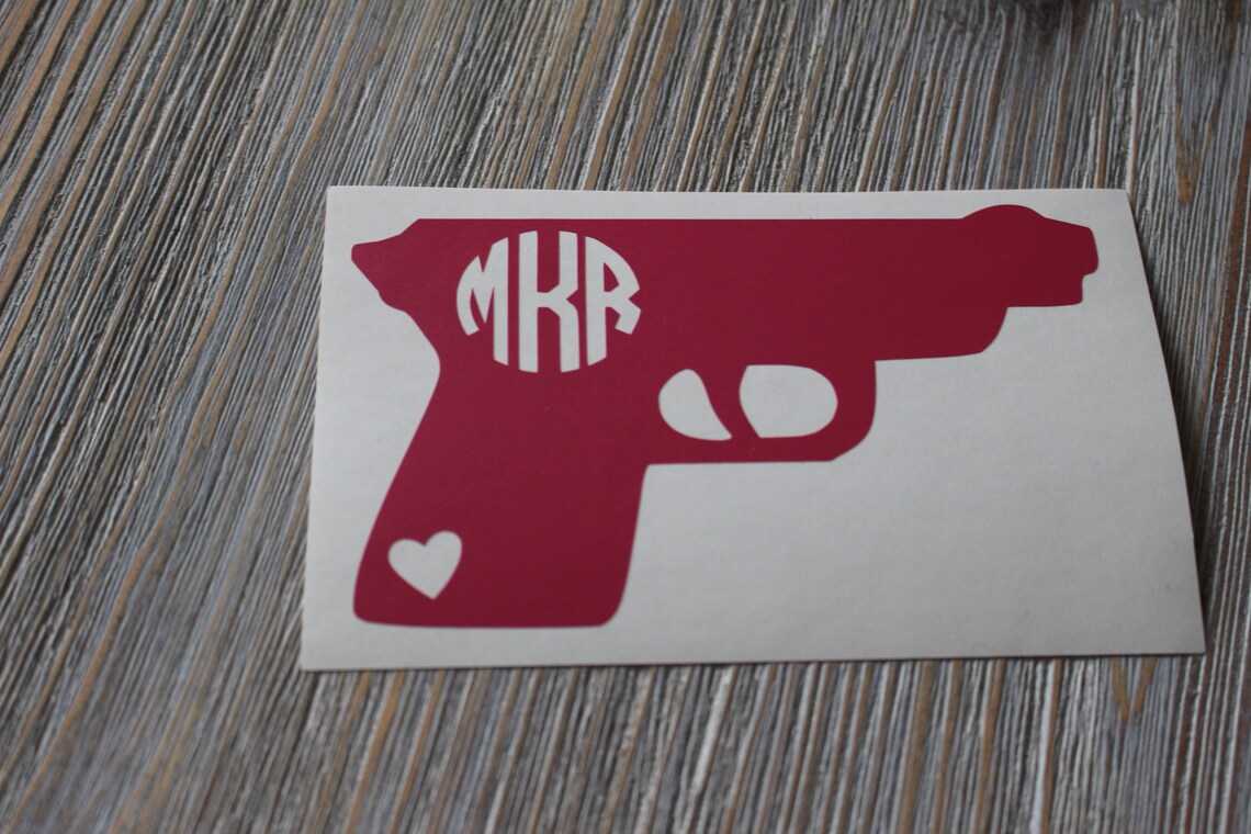 Gun Monogram Car Decal Monogram Gun Car Decal Monogram Car - Etsy