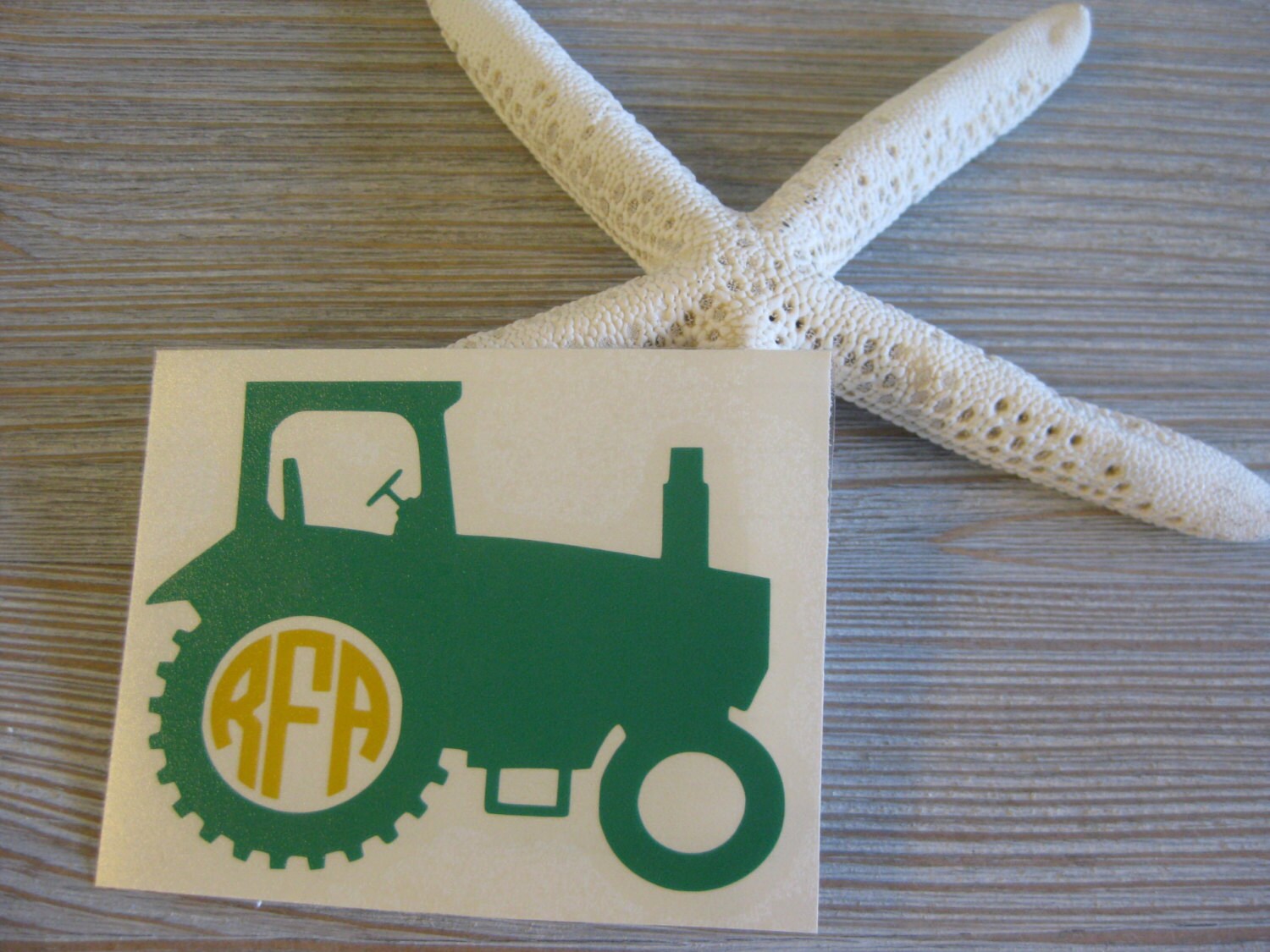 Tractor Monogram Car Decal Monogram Tractor Car Decal - Etsy