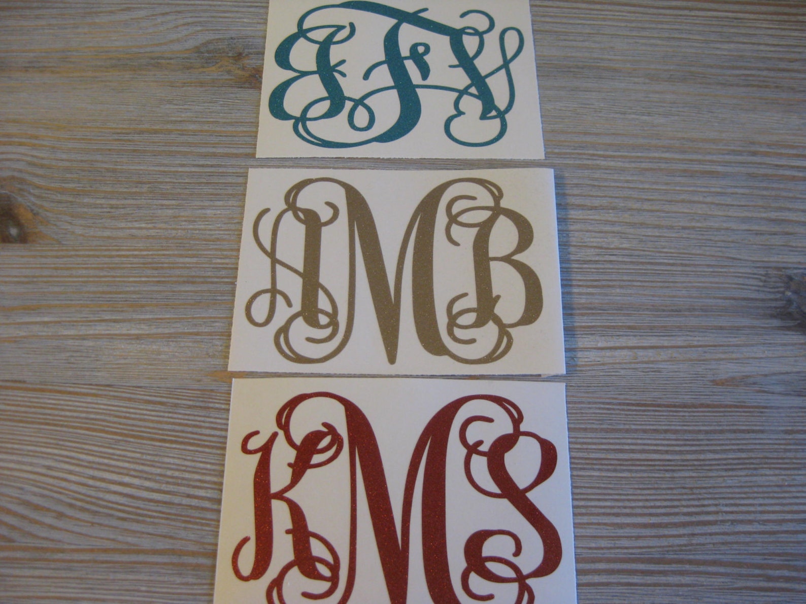 Glitter Monogram Car Decal Monogram Glitter Car Decal - Etsy