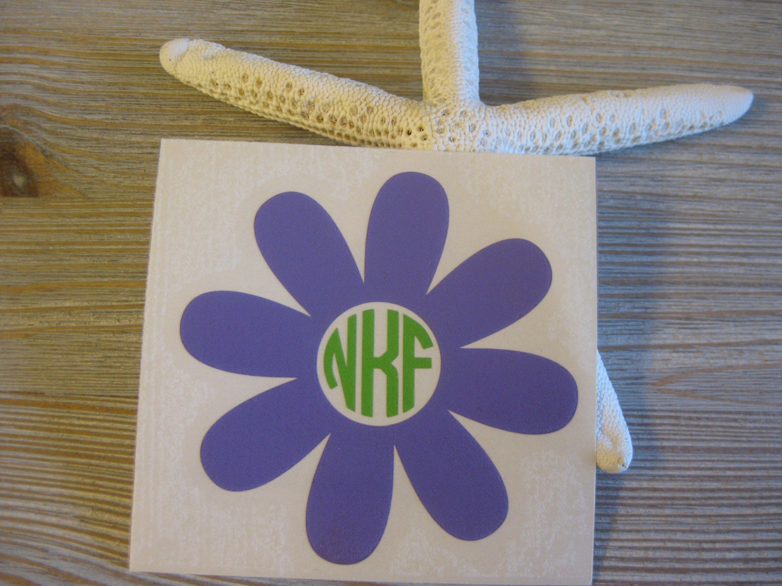 Flower Monogram Car Decal Monogram Flower Car Decal - Etsy