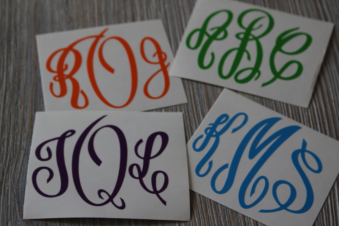 Monogram Car Decal Monogram Decal Car Decal Monogram - Etsy