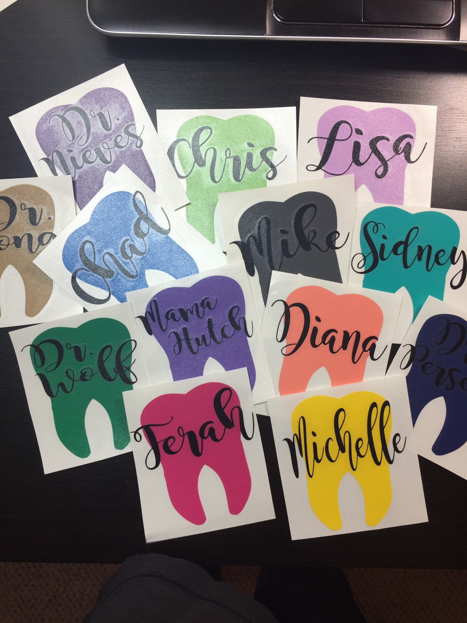 Tooth Monogram Decal Tooth Decal Personalized Tooth Decal - Etsy