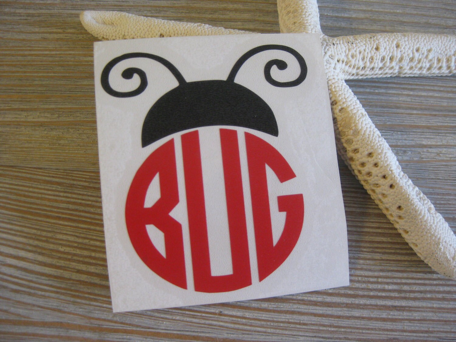 Ladybug Monogram Car Decal Monogram Ladybug Car Decal - Etsy