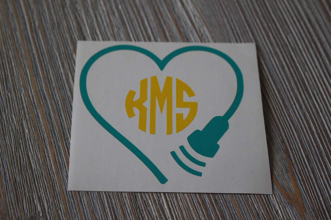 Ultrasound Tech Monogram Decal Ultrasound Tech Decal - Etsy
