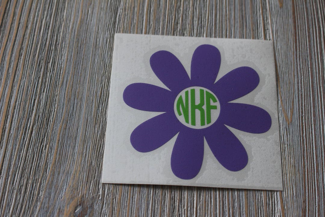 Flower Monogram Car Decal Monogram Flower Car Decal Monogram Car Decal ...