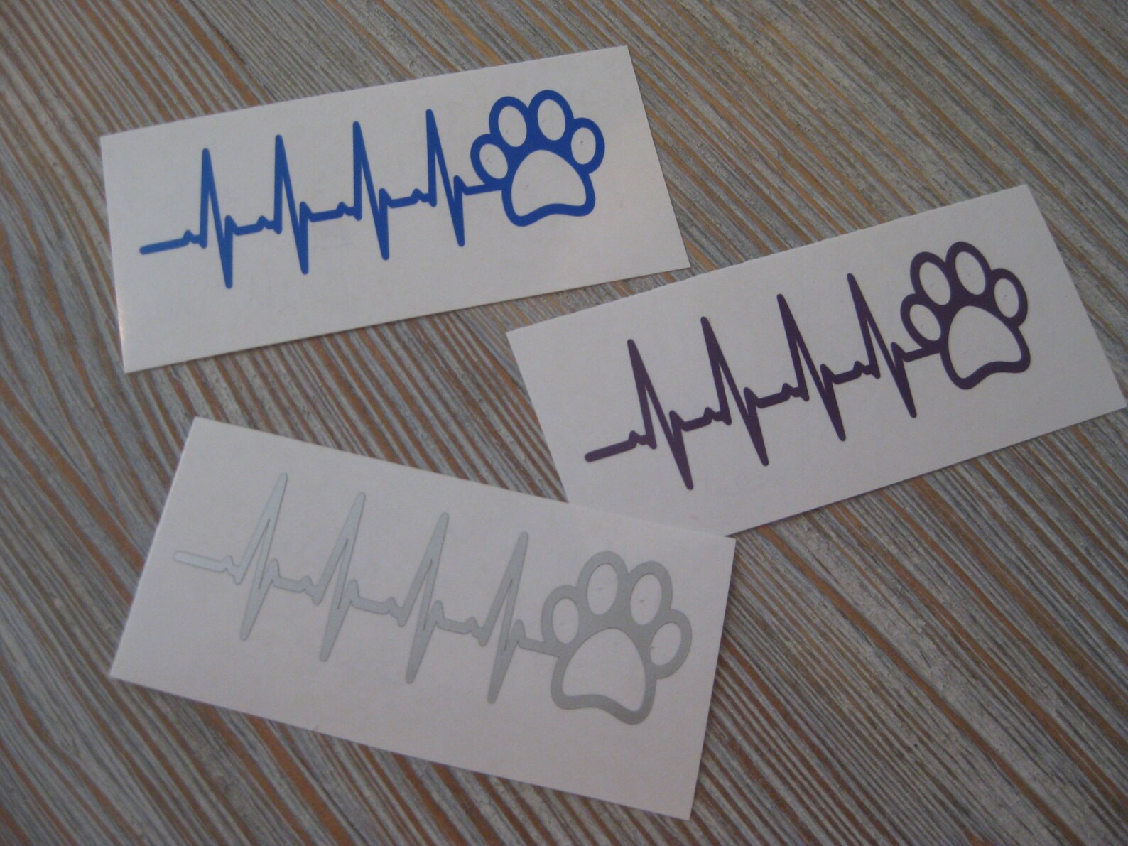 Paw Print Heartbeat Decal - Paw Print Decal - Heartbeat Paw Print Car ...