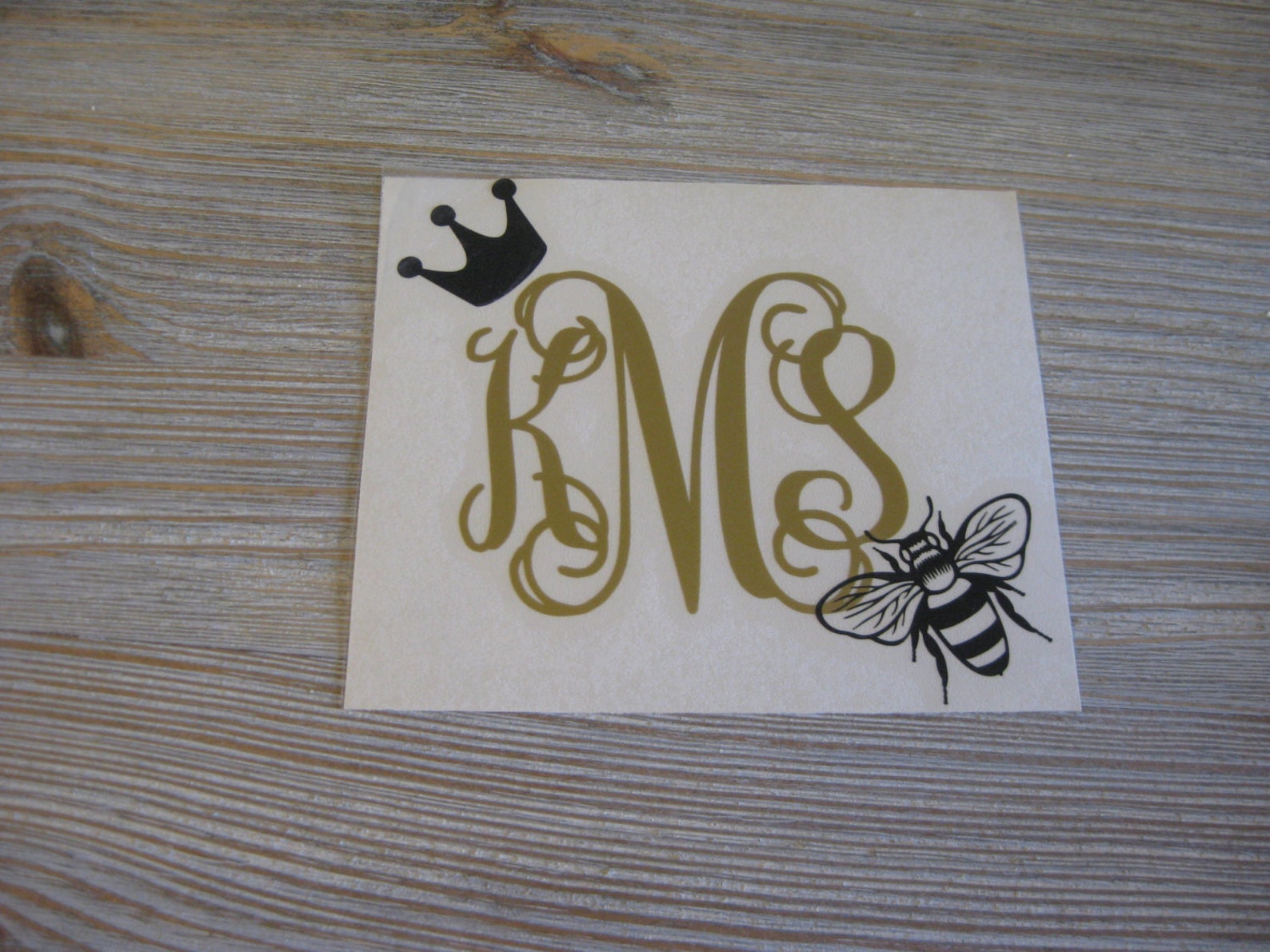 Queen Bee Monogram Car Decal Monogram Queen Bee Car Decal - Etsy
