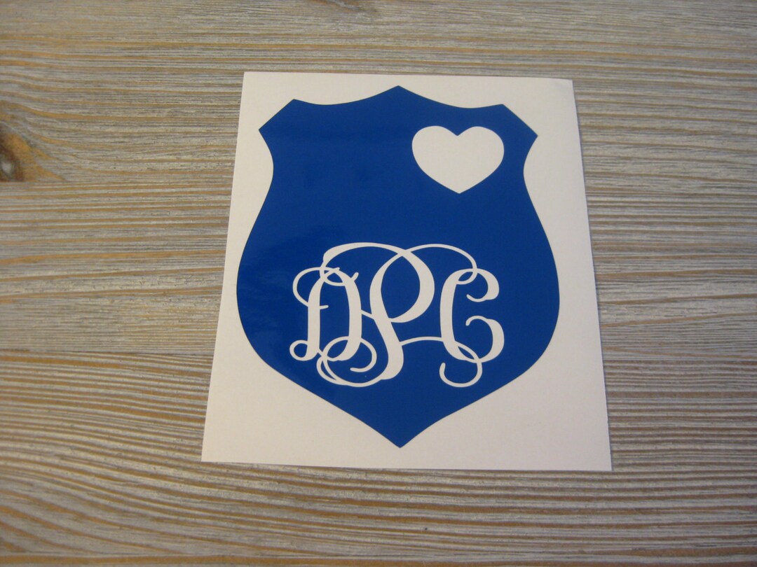 Police Badge Monogram Car Decal Monogram Police Badge Car - Etsy