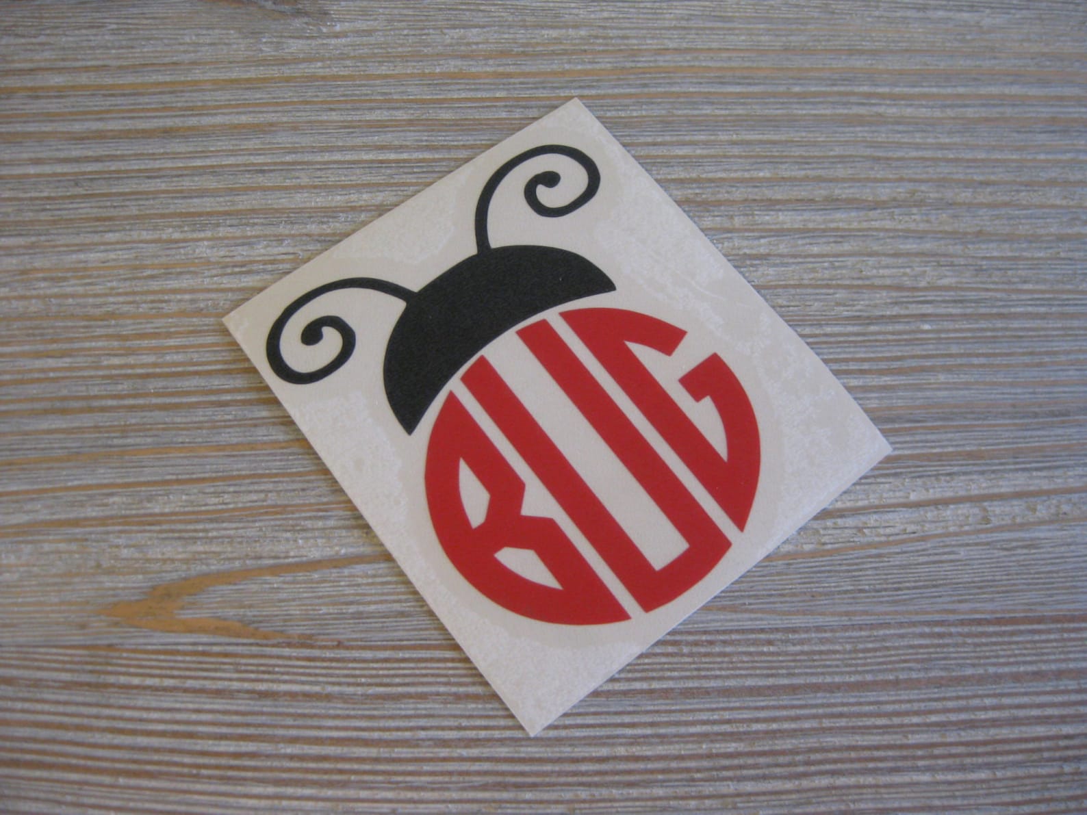 Ladybug Monogram Car Decal Monogram Ladybug Car Decal - Etsy