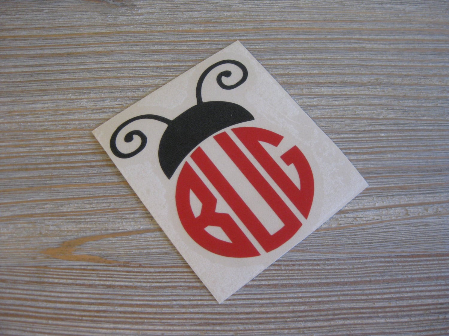 Ladybug Monogram Car Decal Monogram Ladybug Car Decal - Etsy