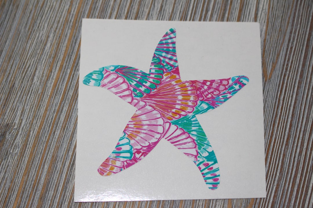 Starfish Decal - Preppy Pattern Decal - Pattern Starfish Decal ...