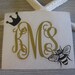Queen Bee Monogram Car Decal Monogram Queen Bee Car Decal Monogram Car ...