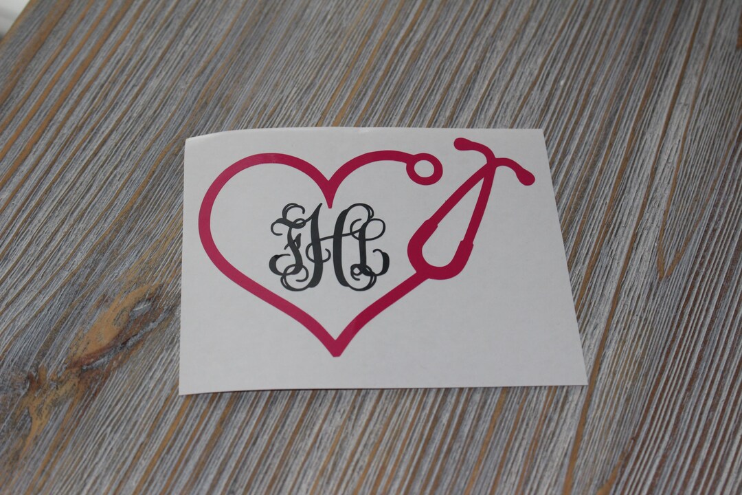 Stethoscope Monogram Decal - Stethoscope Monogram Car Decal ...