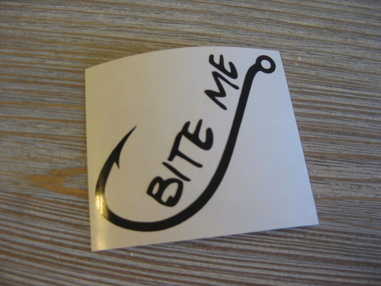 Fish Hook Decal Bite Me Decal Fish Hook Car Decal Bite - Etsy