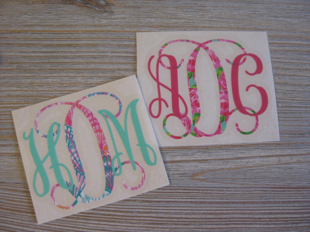 Vine Monogram Car Decal Monogram Vine Car Decal Monogram - Etsy