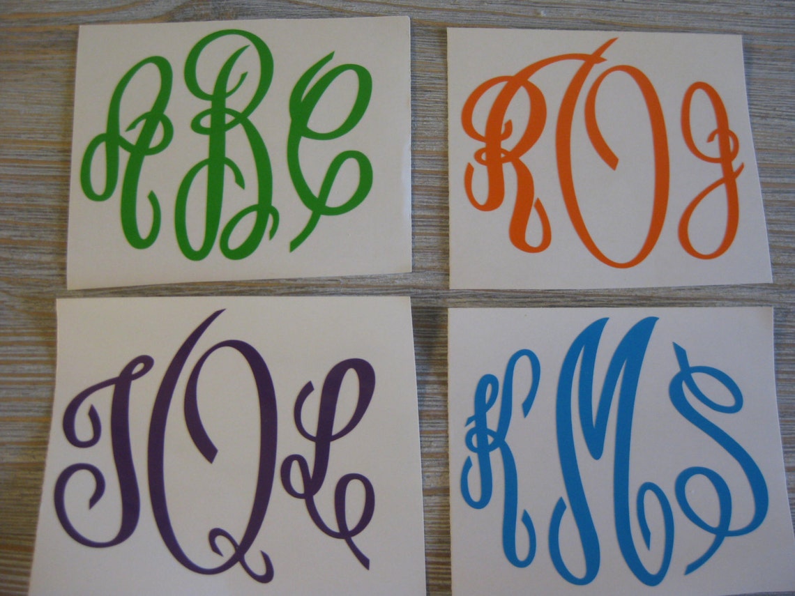 Monogram Car Decal Monogram Decal Car Decal Monogram - Etsy