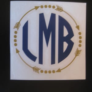 Arrow Monogram Car Decal Monogram Circle Arrow Car Decal Monogram Arrow ...