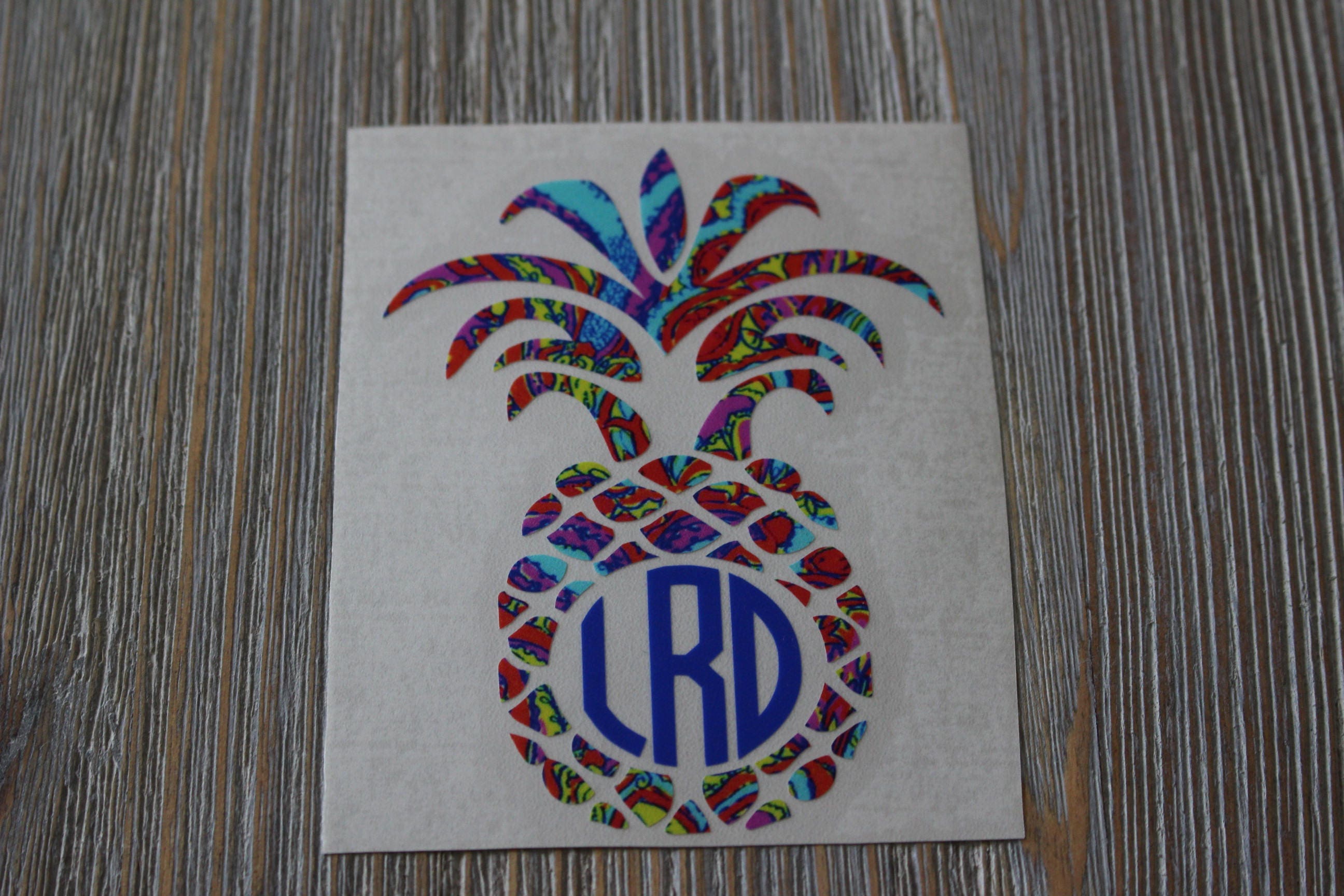 Pineapple Monogram Decal Preppy Pattern Pineapple Monogram | Etsy