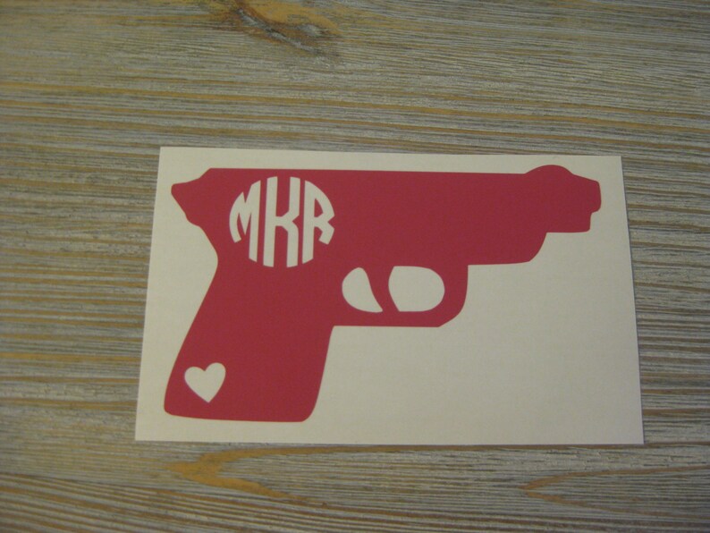 Gun Monogram Car Decal Monogram Gun Car Decal Monogram Car | Etsy
