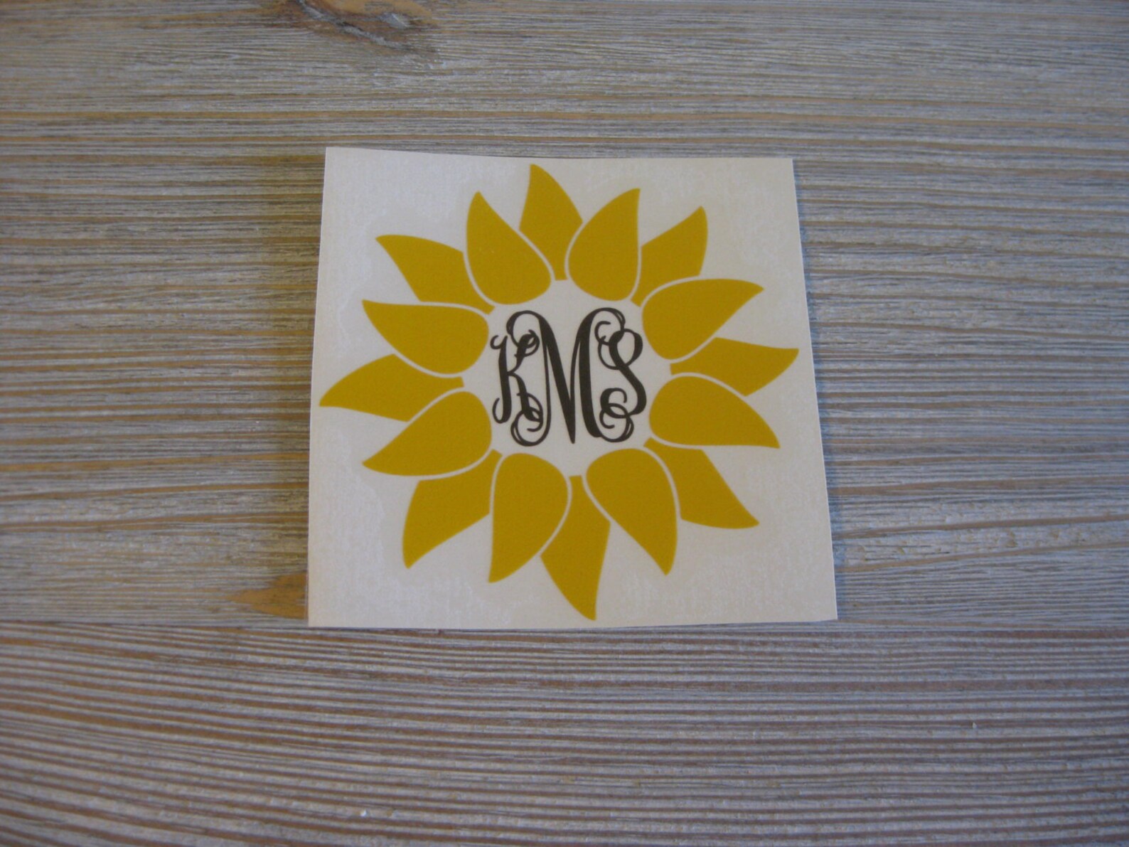 Sunflower Monogram Car Decal - Monogram Sunflower Car Decal - Monogram ...