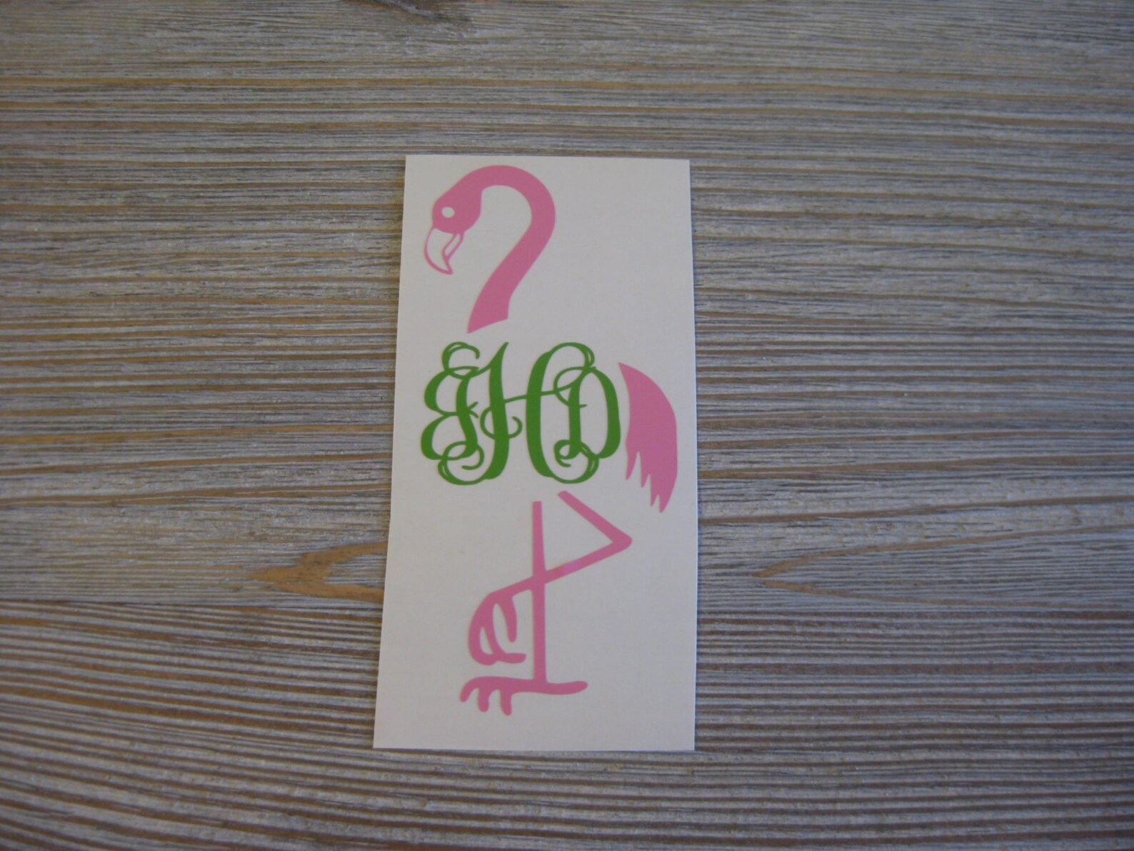Flamingo Monogram Car Decal Monogram Flamingo Car Decal - Etsy
