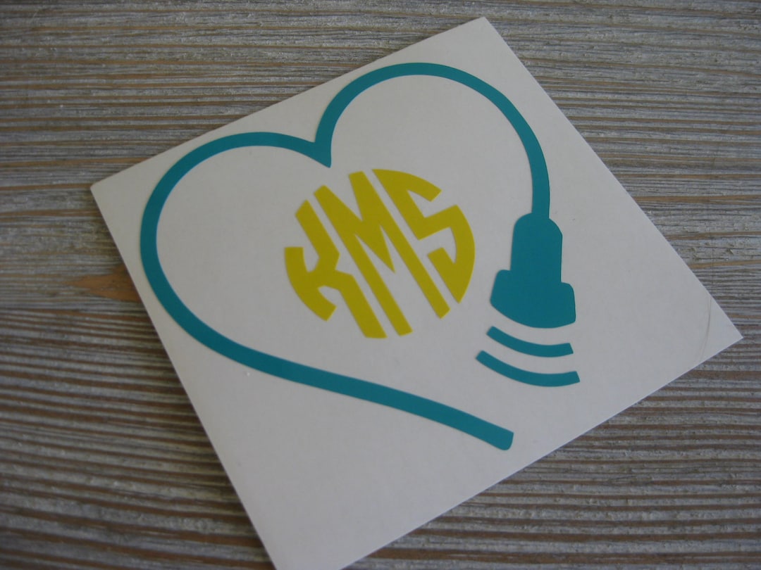 Ultrasound Tech Monogram Decal - Ultrasound Tech Decal - Ultrasound ...