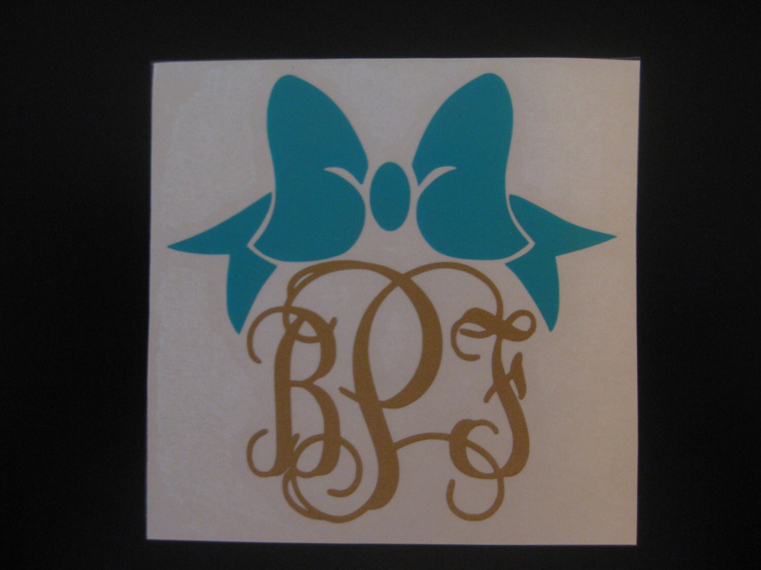Bow Monogram Car Decal Monogram Bow Car Decal Monogram Car - Etsy