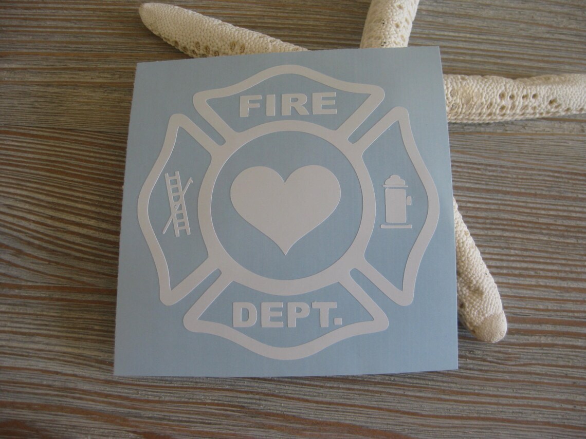 Firefighter Emblem Car Decal Firefighter Car Decal Fireman - Etsy
