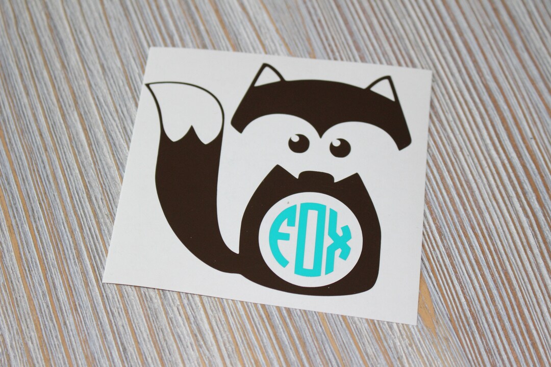 Monogram Decal Fox Decal Fox Car Decal Monogram Fox - Etsy
