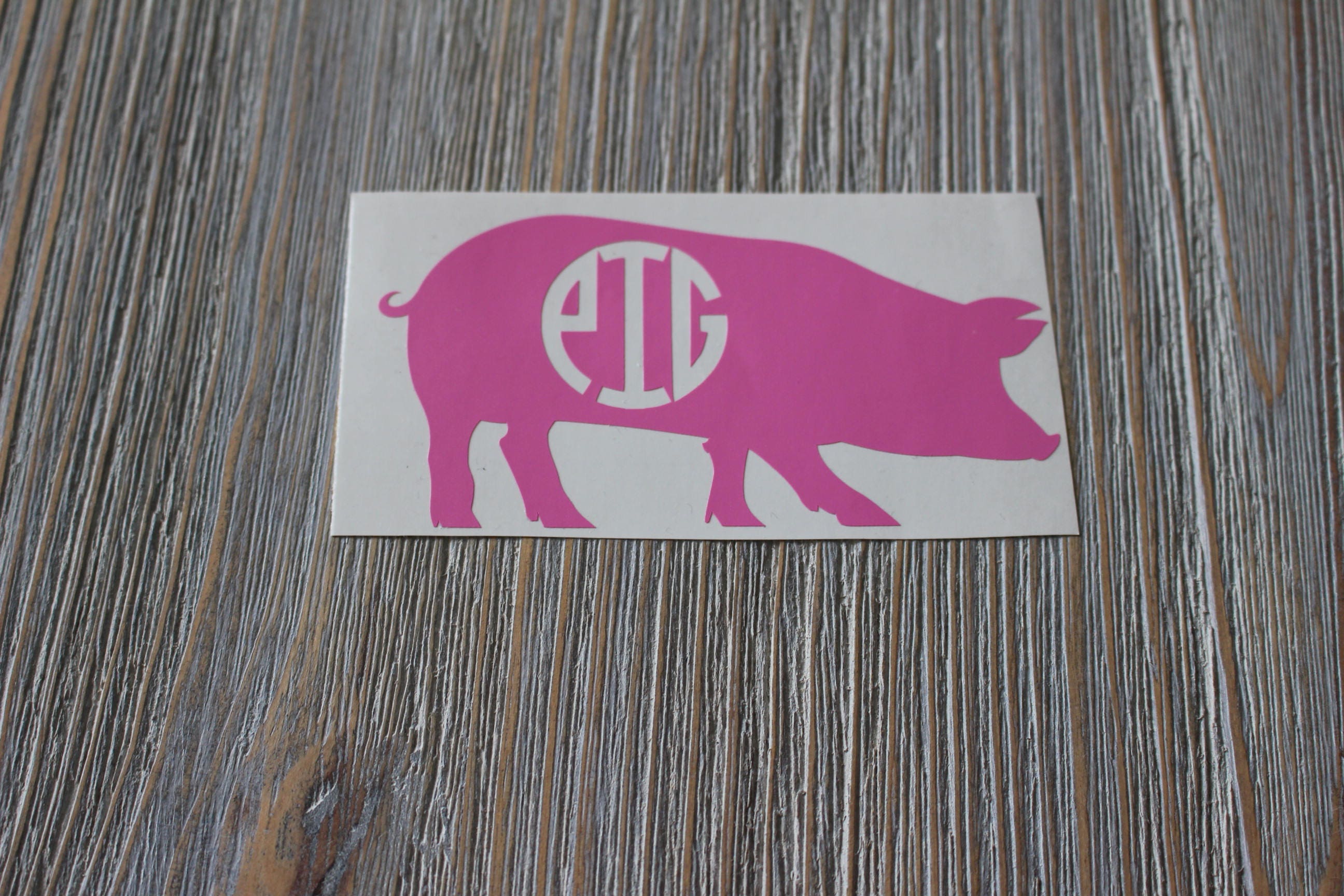 Pig Monogram Car Decal Monogram Pig Car Decal Monogram Car | Etsy